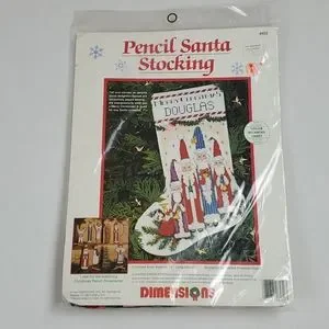 Dimensions | Office | Vintage 994 Dimensions Pencil Santa Stocking ...